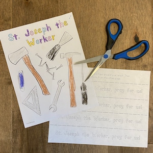 St Joseph Worker Coloring Page Sheet Liturgical Year Catholic Resources ...