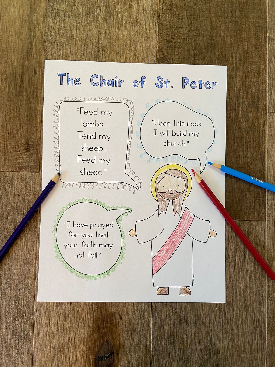 Chair of St. Peter Pope Papal Printable Coloring Page Sheet | Etsy