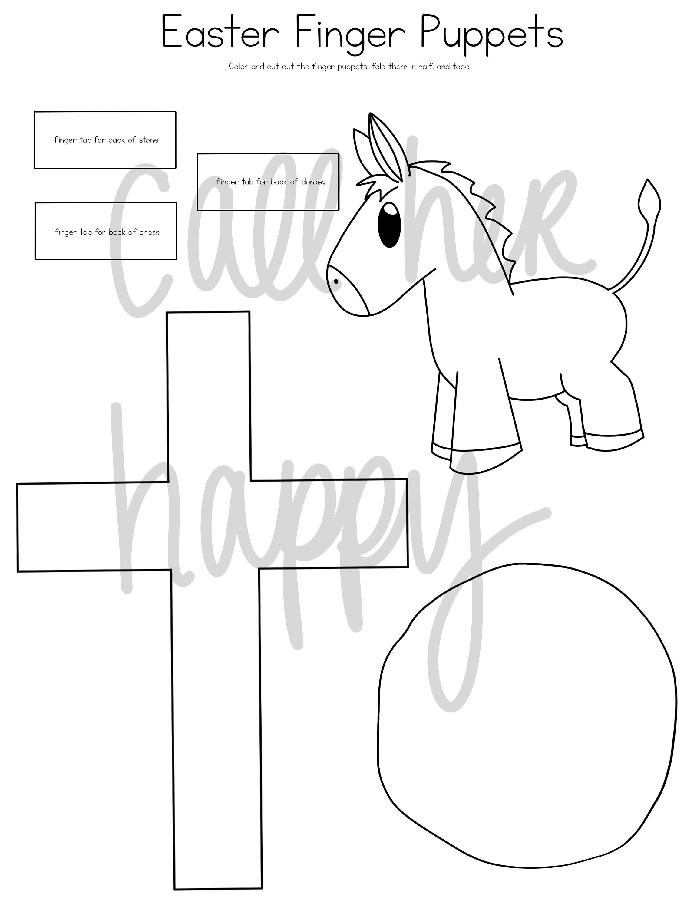 Easter Stations Cross Bible Story Finger Puppets Worksheet Printable ...