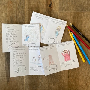 Mysteries of the Rosary Booklet Sunday School Printable Coloring Page ...