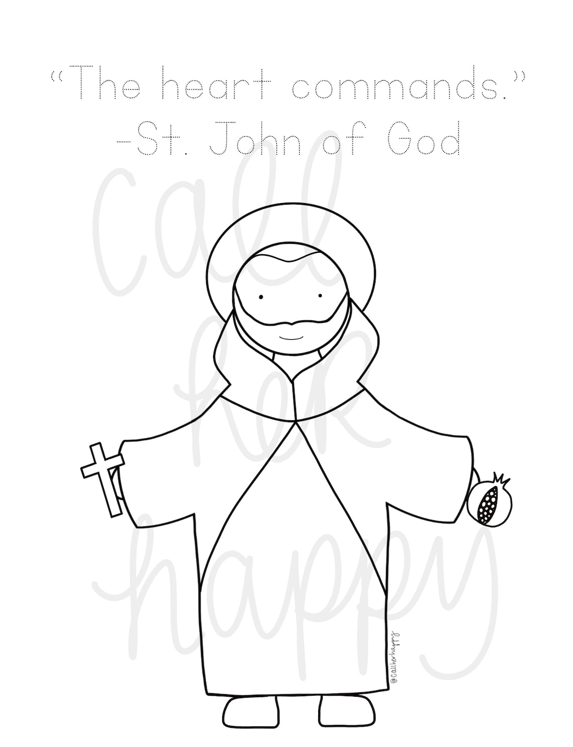 St. John of God Printable Coloring Page Sheet Lazy Liturgical - Etsy