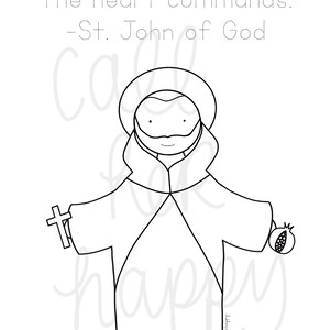 St. John of God Printable Coloring Page Sheet Lazy Liturgical Year ...