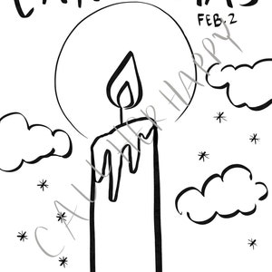 Candlemas Coloring Sheet Groundhogs Day Presentation of Our Lord ...