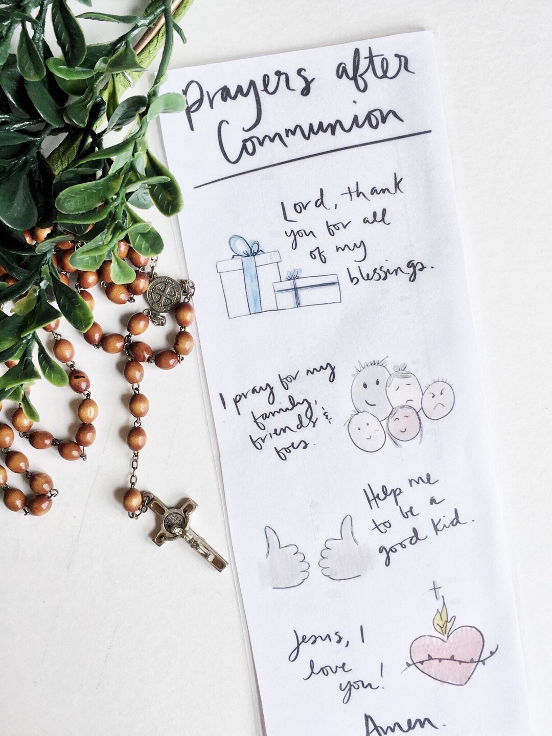 DIGITAL: Prayer Bookmark for Kids Prayer Journal Catholic Art Prayer ...
