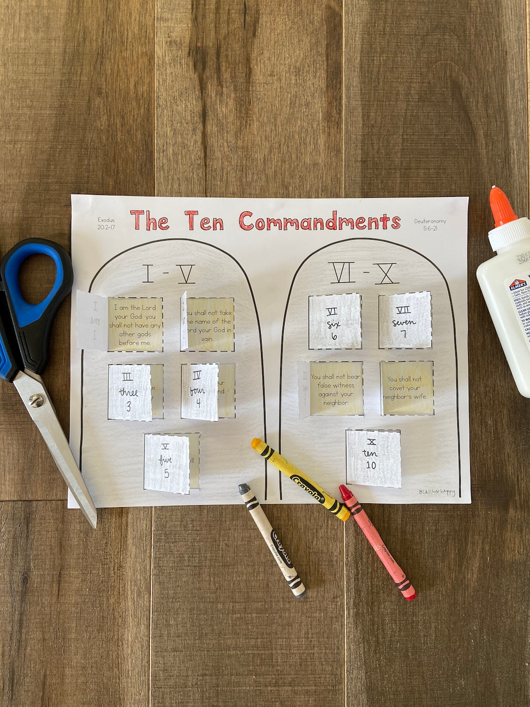 10 Ten Commandments Sunday School Moses Printable Coloring Page Sheet ...