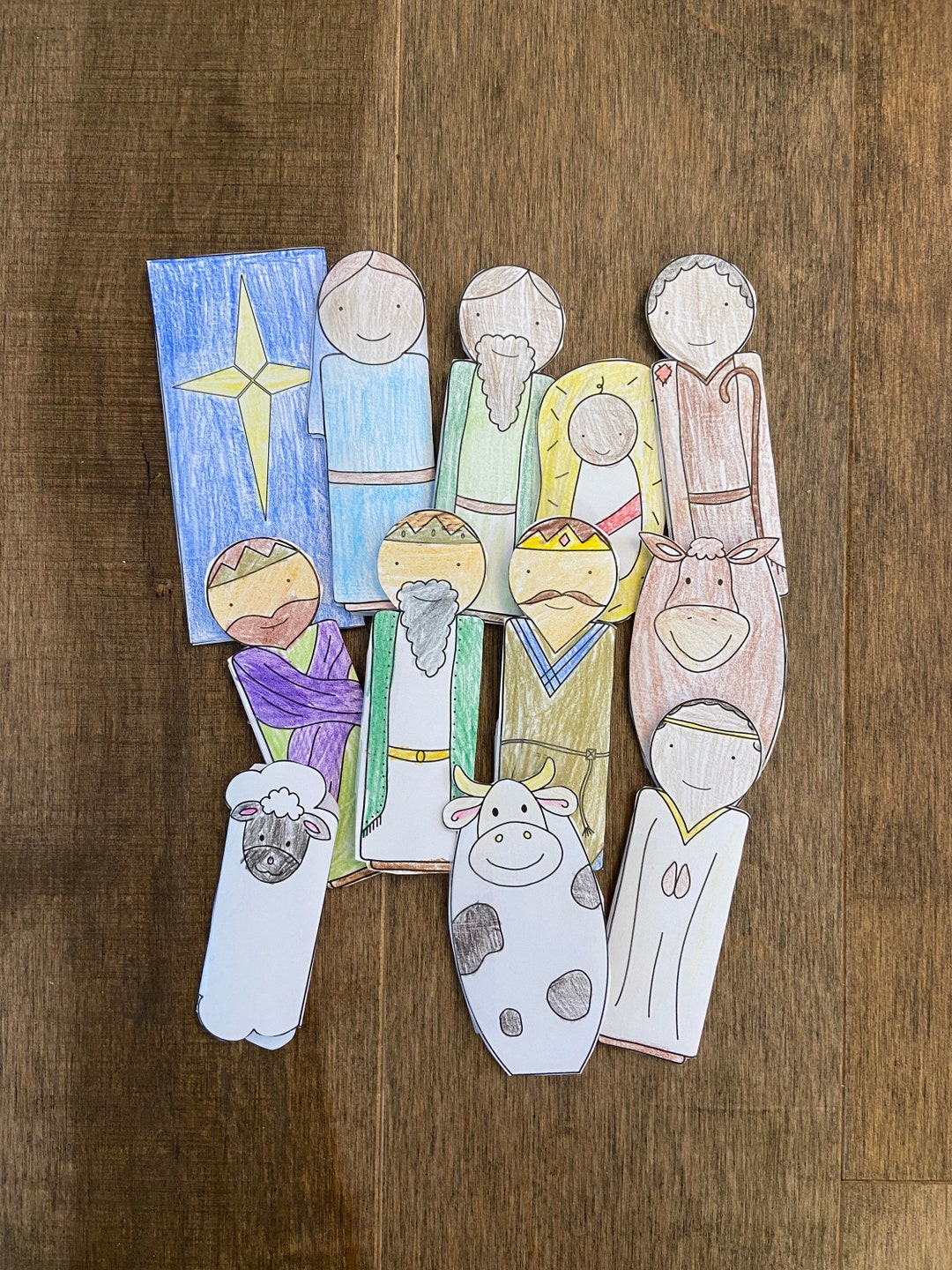 Nativity Christmas Story Bible Finger Puppets Worksheet Printable ...