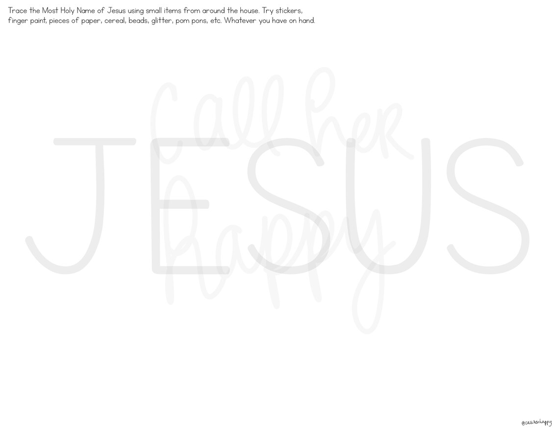 Most Holy Name of Jesus Printable Coloring Page Sheet Lazy Liturgical ...