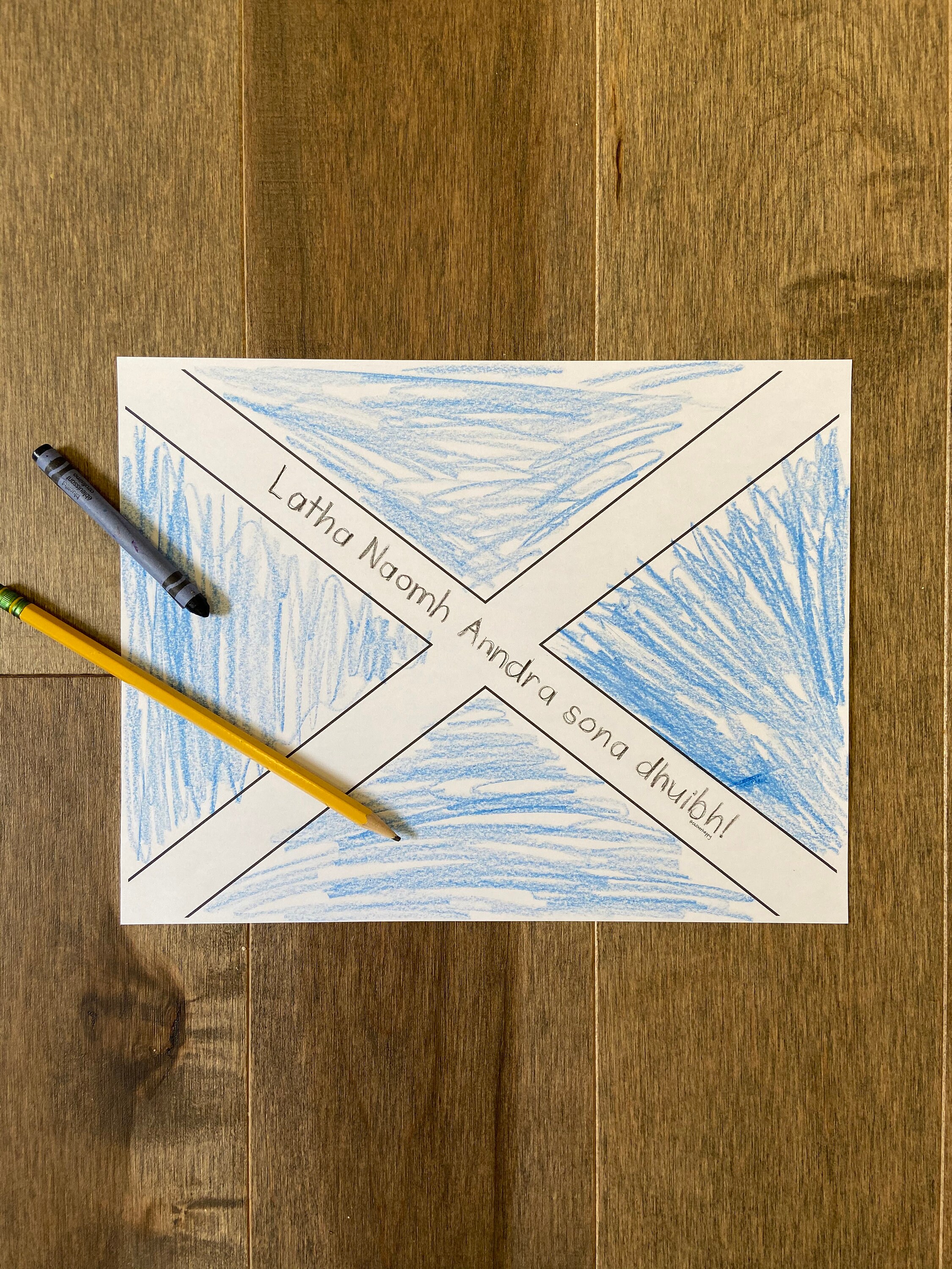 St Andrew Scottish Flag Printable Coloring Page Sheet Lazy Liturgical ...