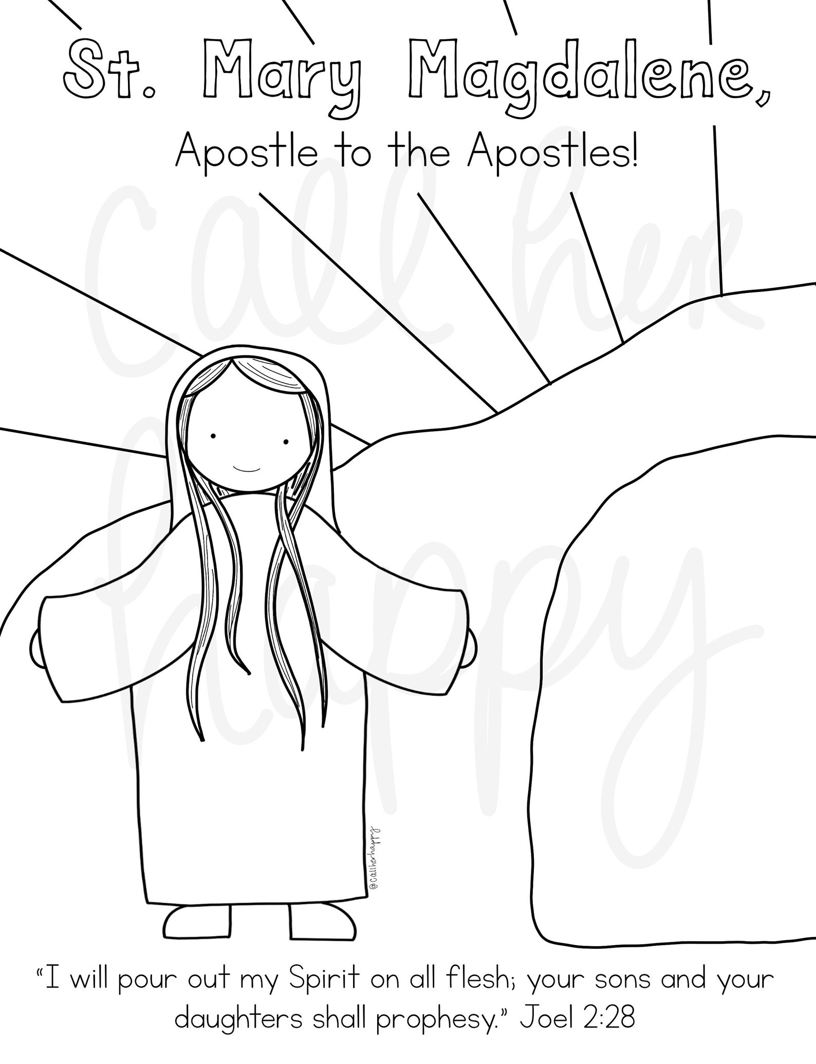 St Mary Magdalene Worksheet Printable Coloring Page Sheet - Etsy