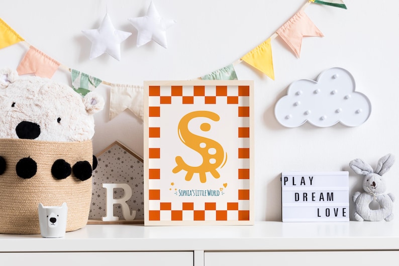 Custom Name Poster, Modern Alphabet Art, Personalized Nursery Print ...