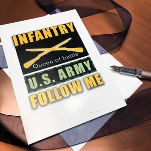 FOLLOW ME US Army Infantry Military Graduation Congratulations Greeting ...