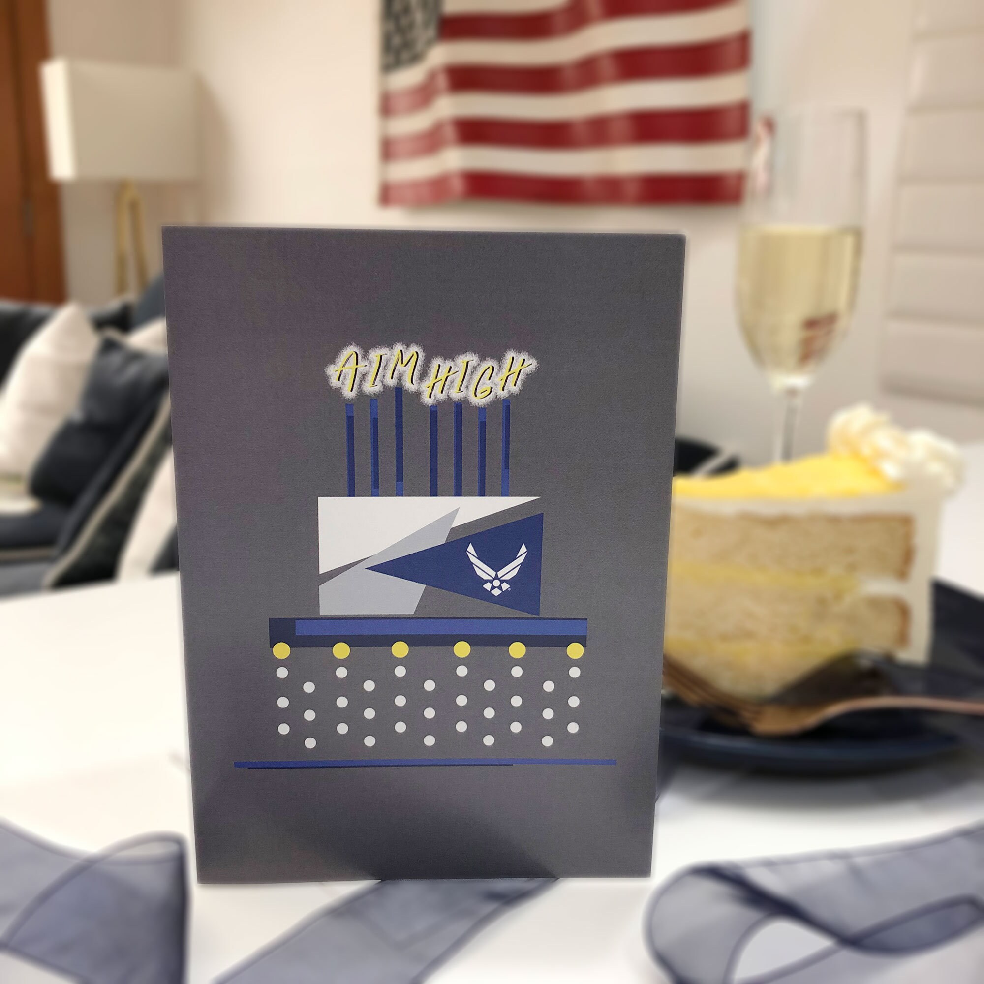 Air Force Military Birthday Greeting Card USAF CELEBRATION CAKE 5 X 7 ...