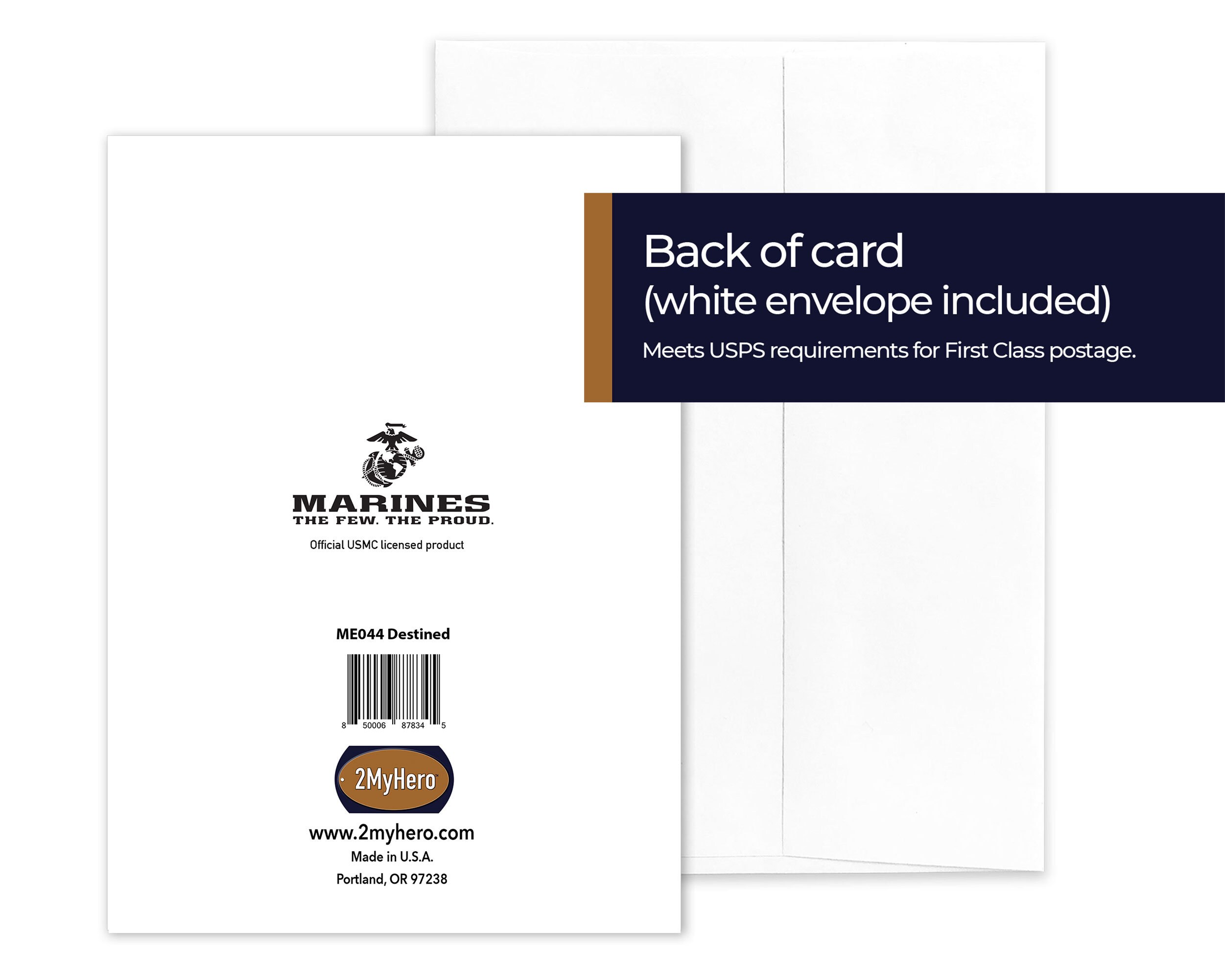 US Marine Corps Military Appreciation Greeting Card USMC DESTINED 5 X 7 ...