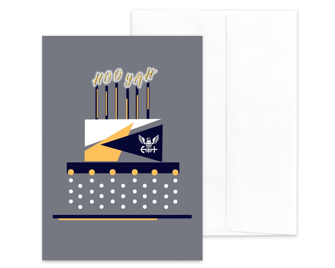 Navy Military Congratulations Greeting Card USN CELEBRATION CAKE Blank ...