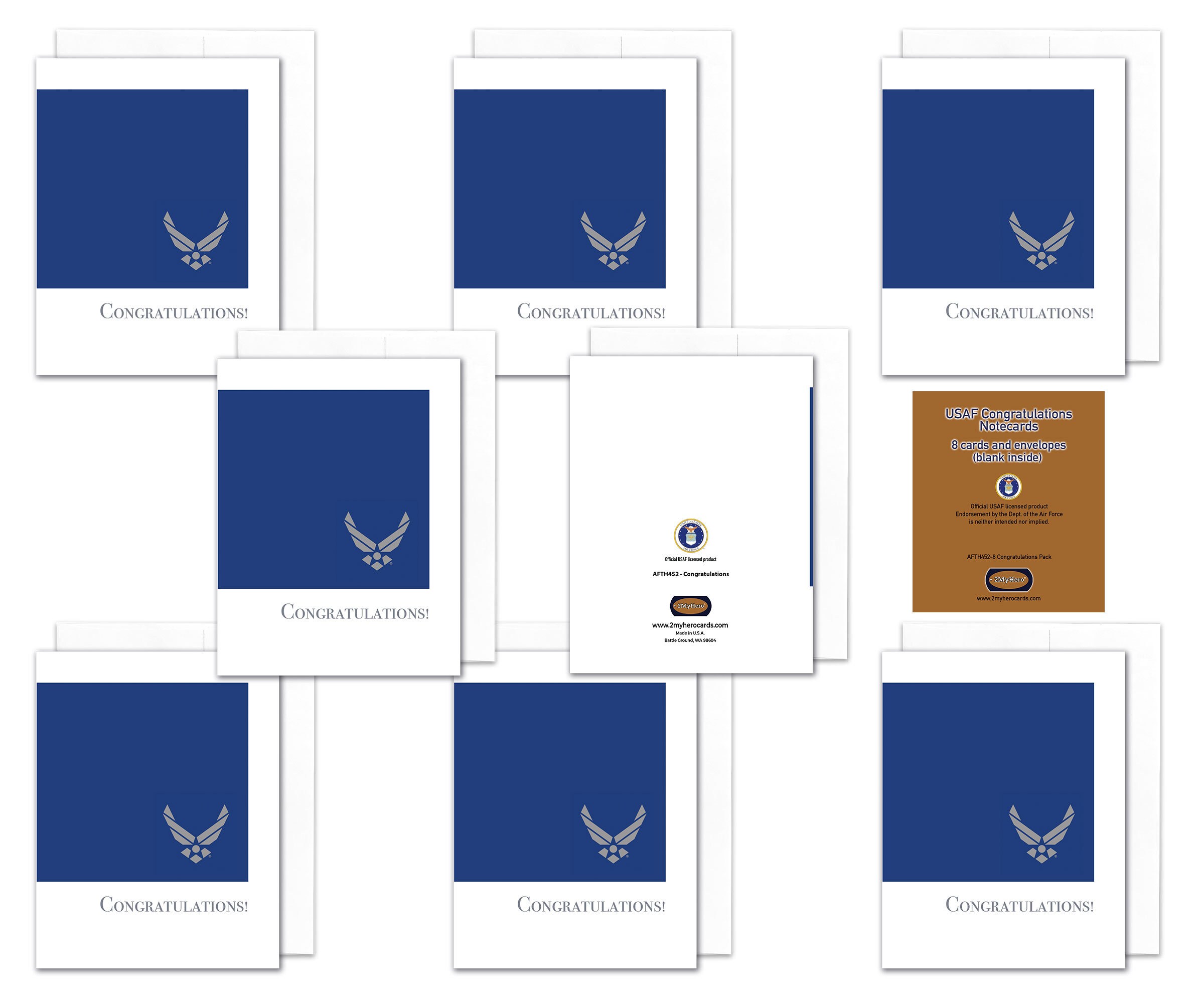 USAF Congratulations Note Cards for Airmen and Air Force Wives Blank ...