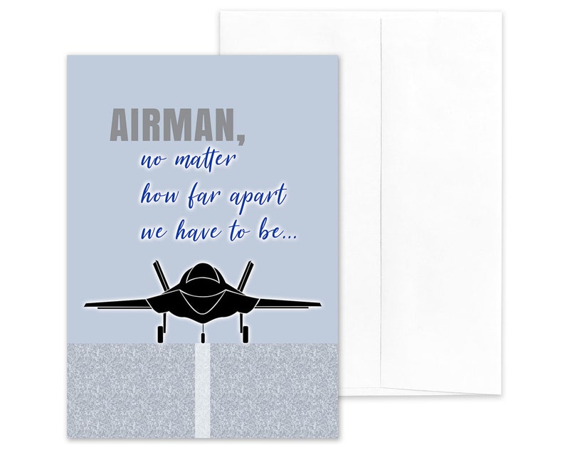 FAR APART US Air Force Military Deployment Encouragement Greeting Card ...
