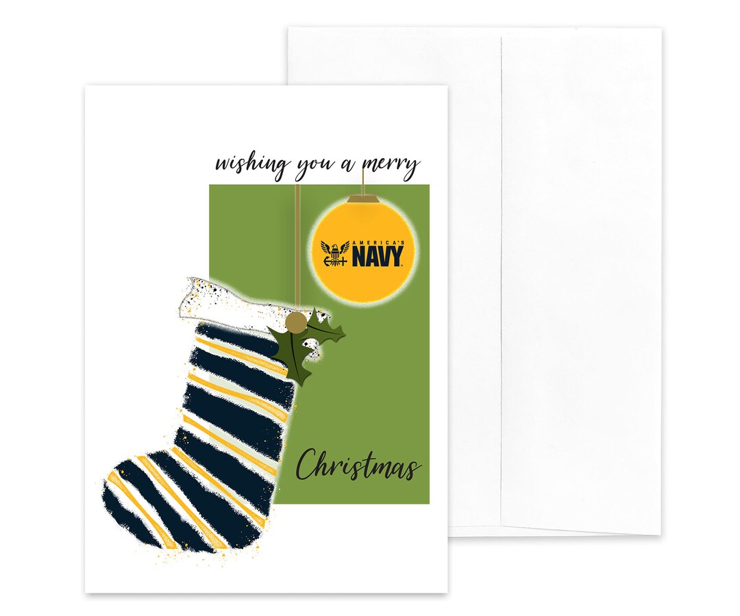 MERRY USN SAILOR Navy Military Christmas Greeting Card 5 X 7 Includes ...