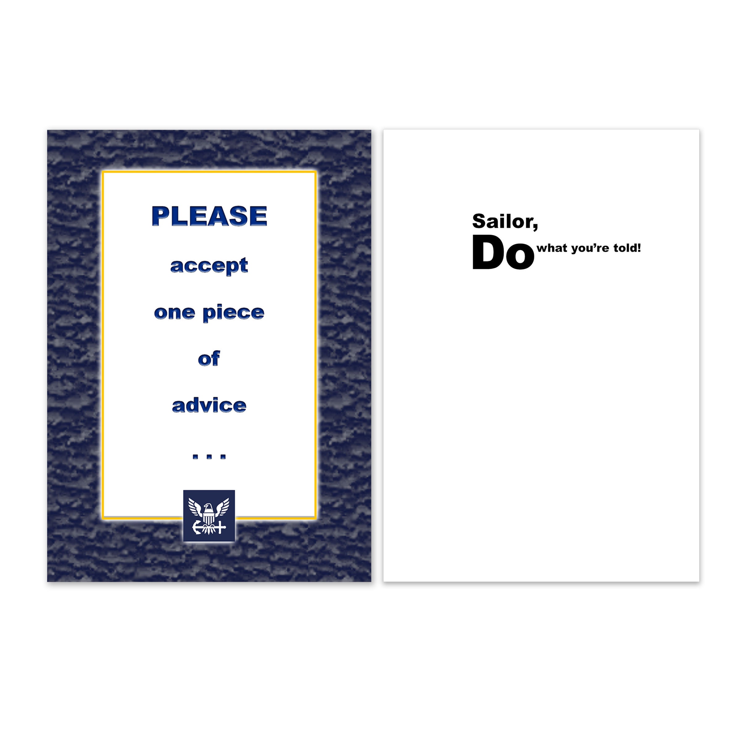 SAILOR ADVICE Humorous US Navy Military Encouragement Greeting Card 5 X ...