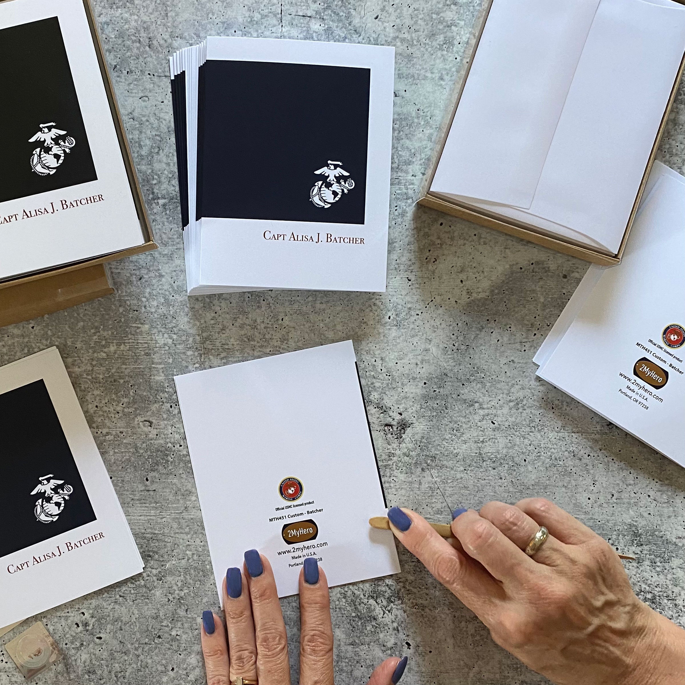 US Marine Corps Custom Note Cards for USMC Marines and Wives Blank ...