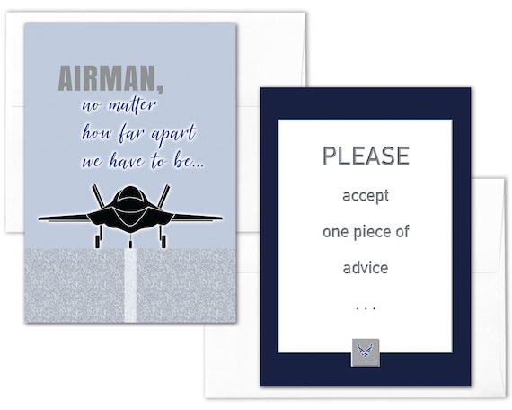 Air Force Military Appreciation Greeting Cards USAF DISTANCE | Etsy