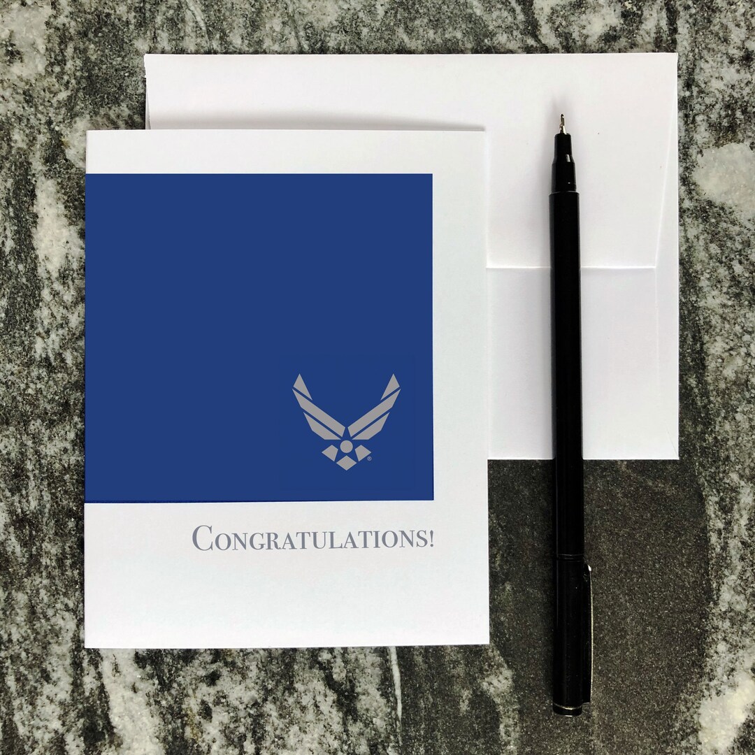 USAF Congratulations Note Cards for Airmen and Air Force Wives Blank ...