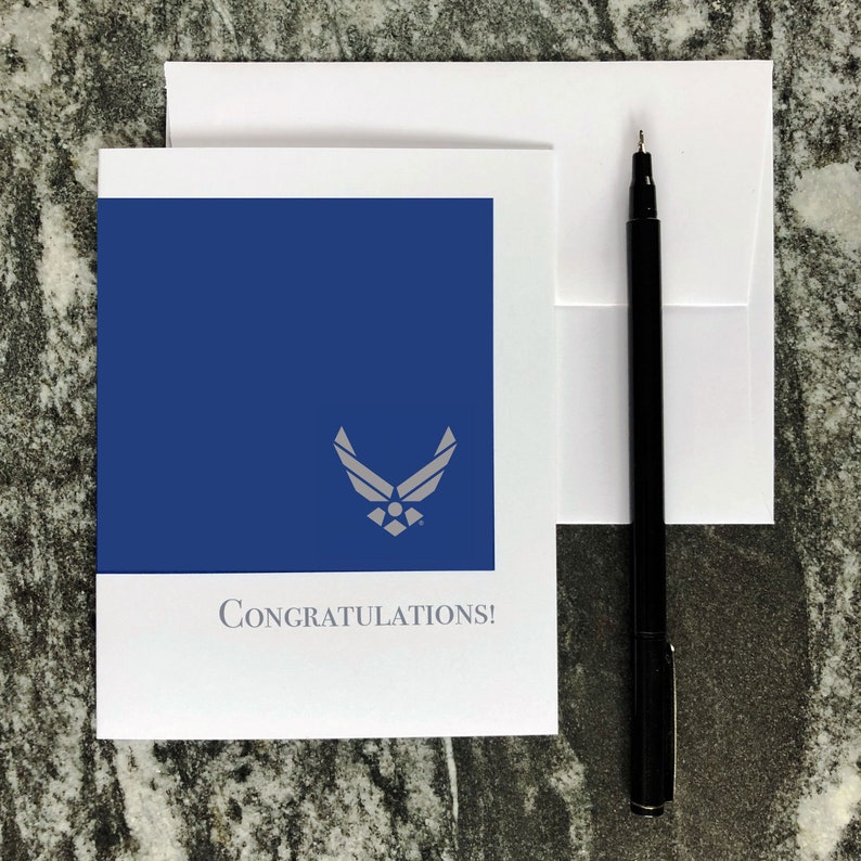 USAF Congratulations Note Cards for Airmen and Air Force Wives Blank ...