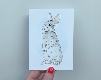 Bunny Greeting Card Bunny Rabbit in the Woods Repro - Etsy