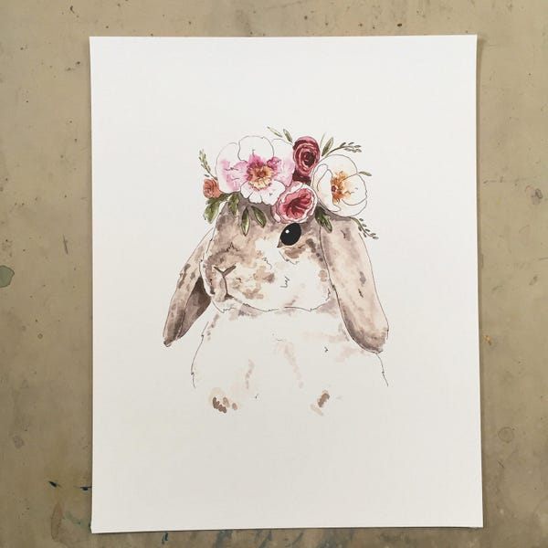 Rabbit and Crown - Etsy
