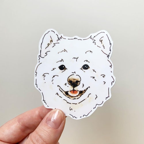 Samoyed Silhouette Vinyl Sticker Car Decal Personalized | Etsy