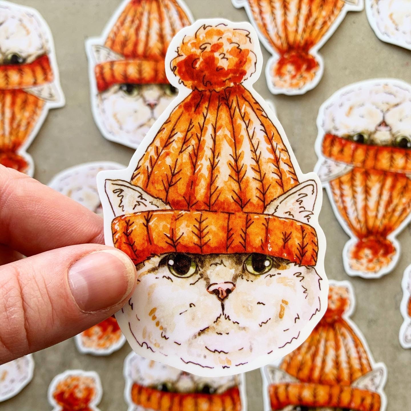 Cat in a Canadian Hat toque Vinyl Sticker - Etsy