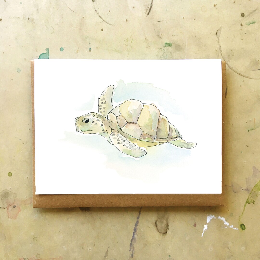 Sea Turtle Greeting Card - Etsy
