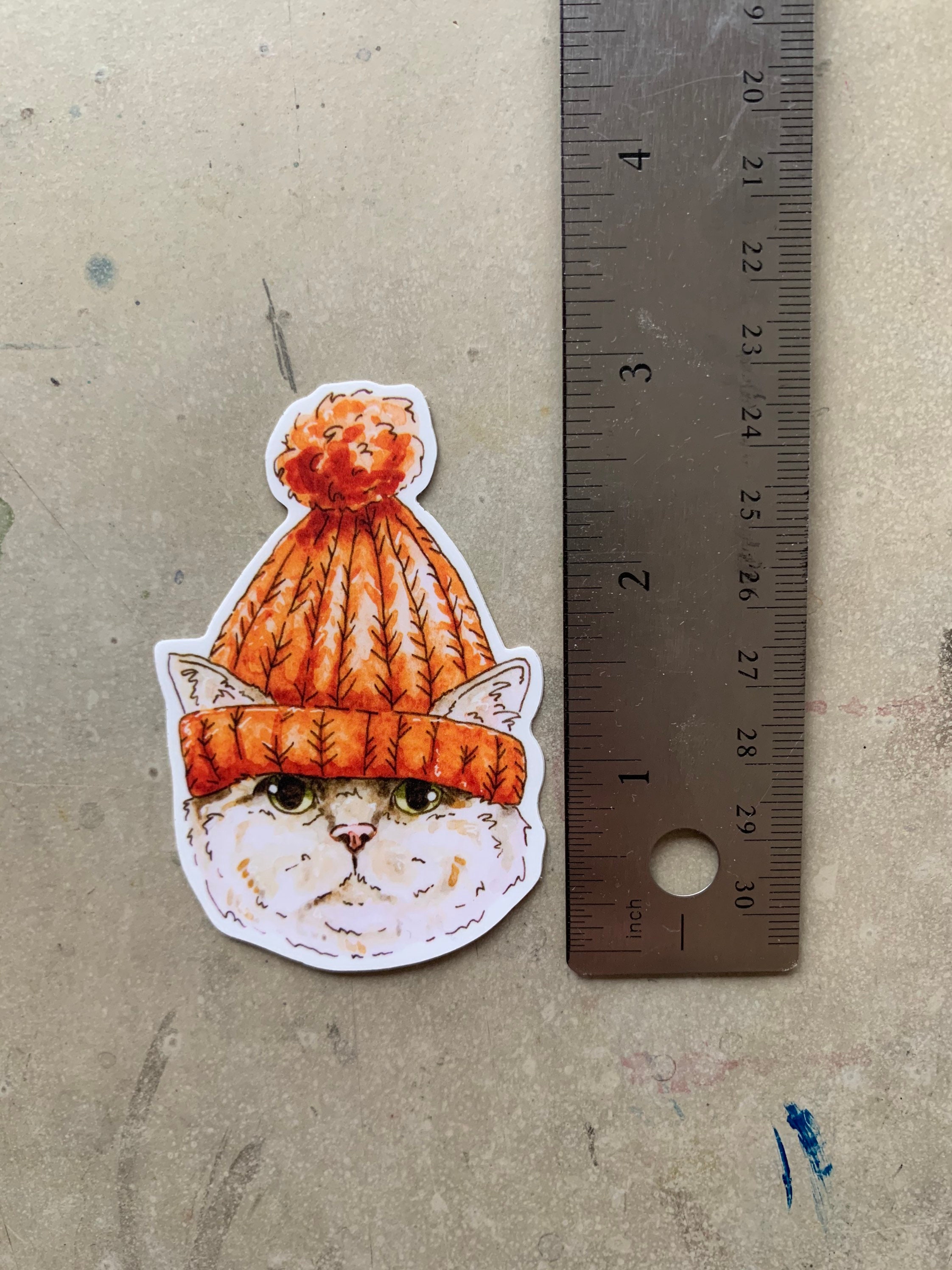 Cat in a Canadian Hat toque Vinyl Sticker - Etsy