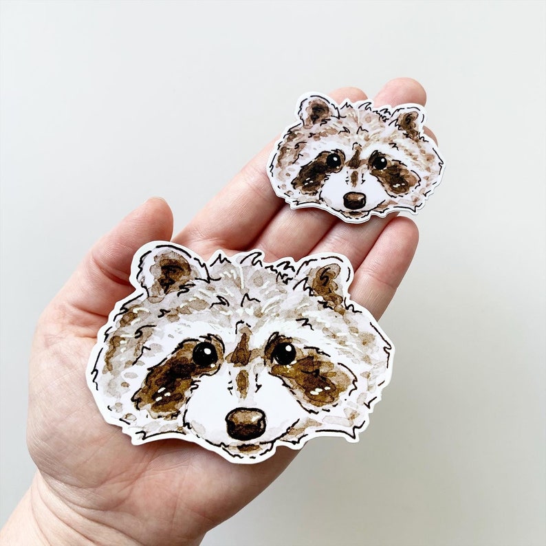 Raccoon Vinyl Sticker Laptop Water Bottle and Car Decal - Etsy