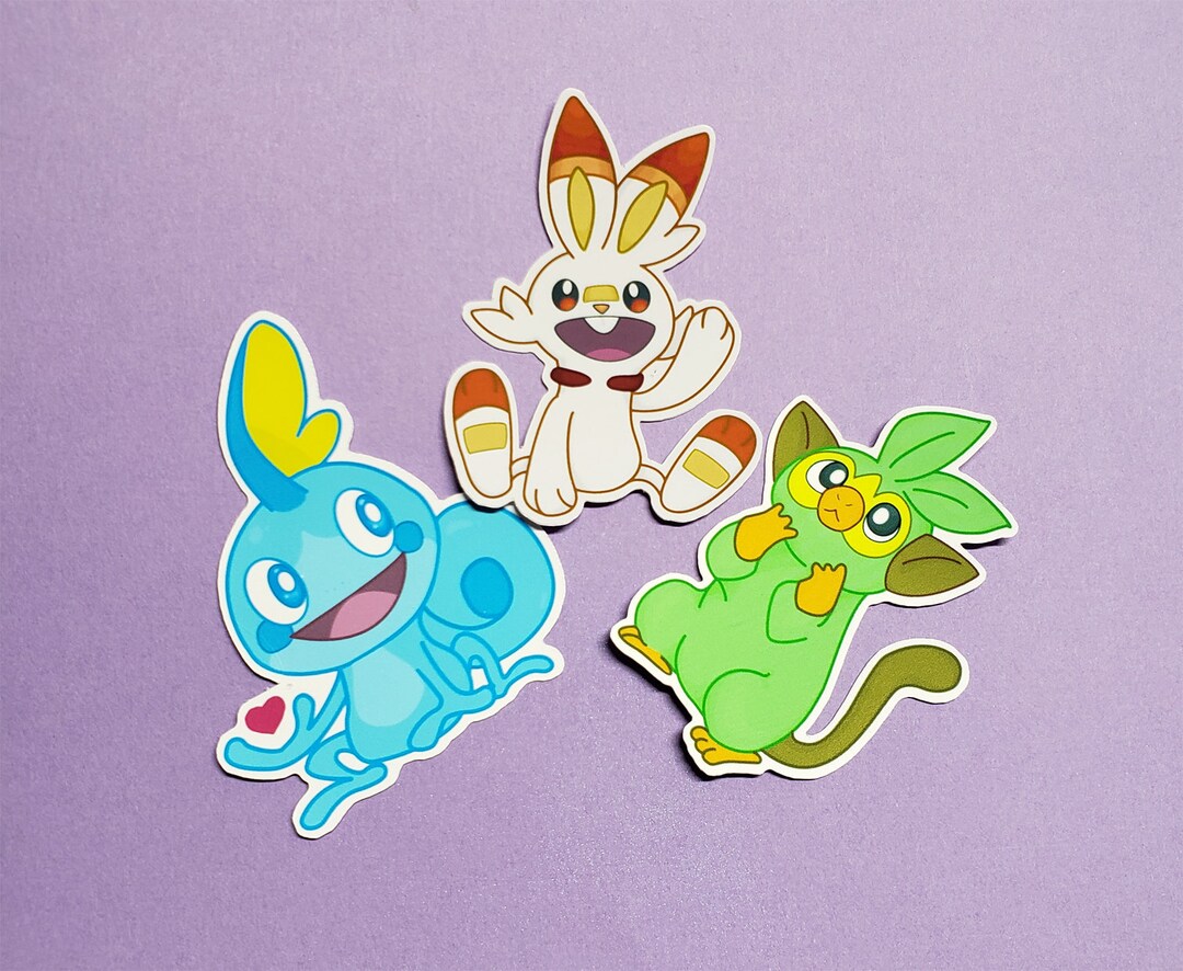 Starter Pokemon Stickers 3 Pack - Etsy