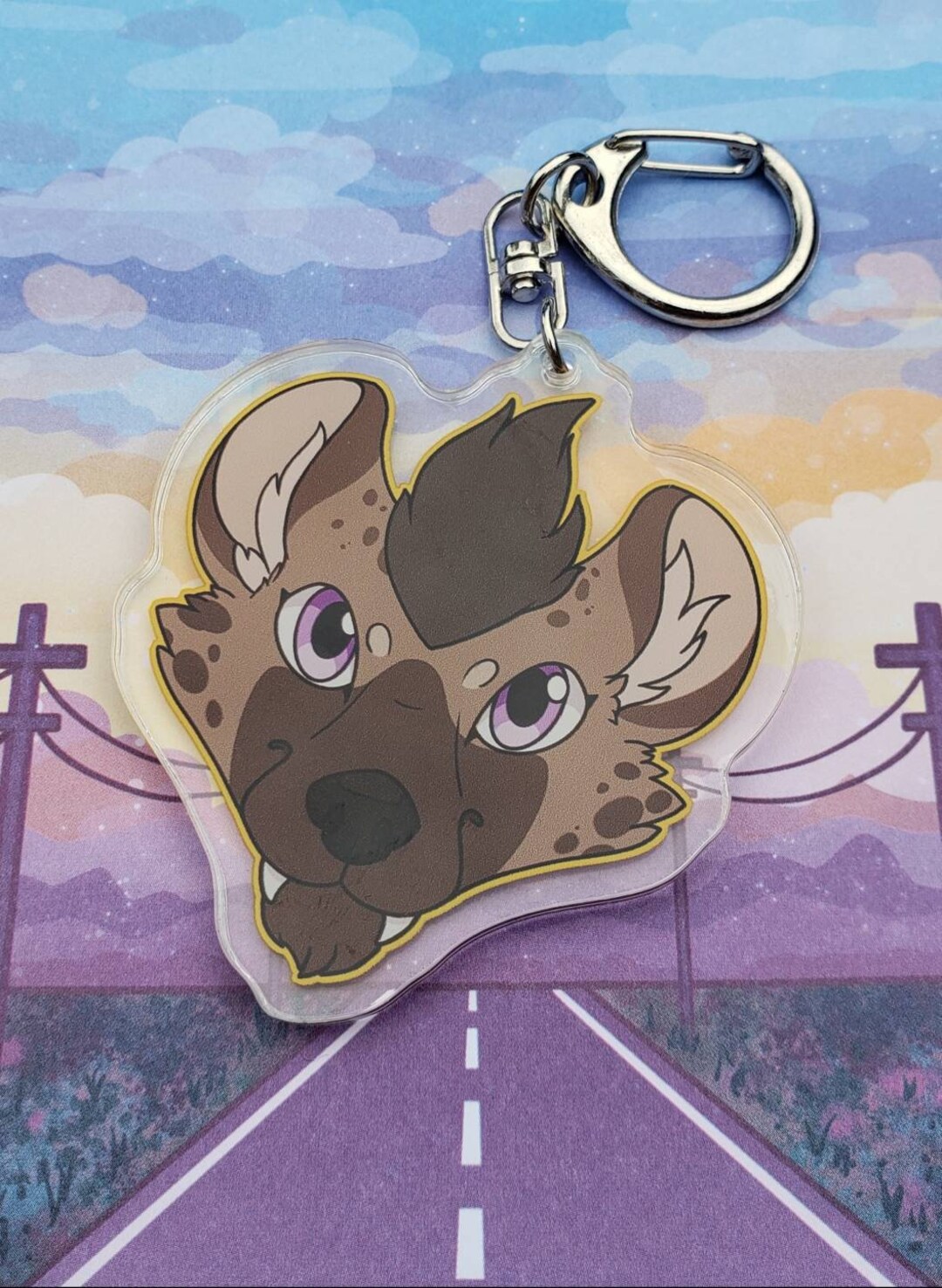 Hyena Acrylic Charm Keychain - Etsy