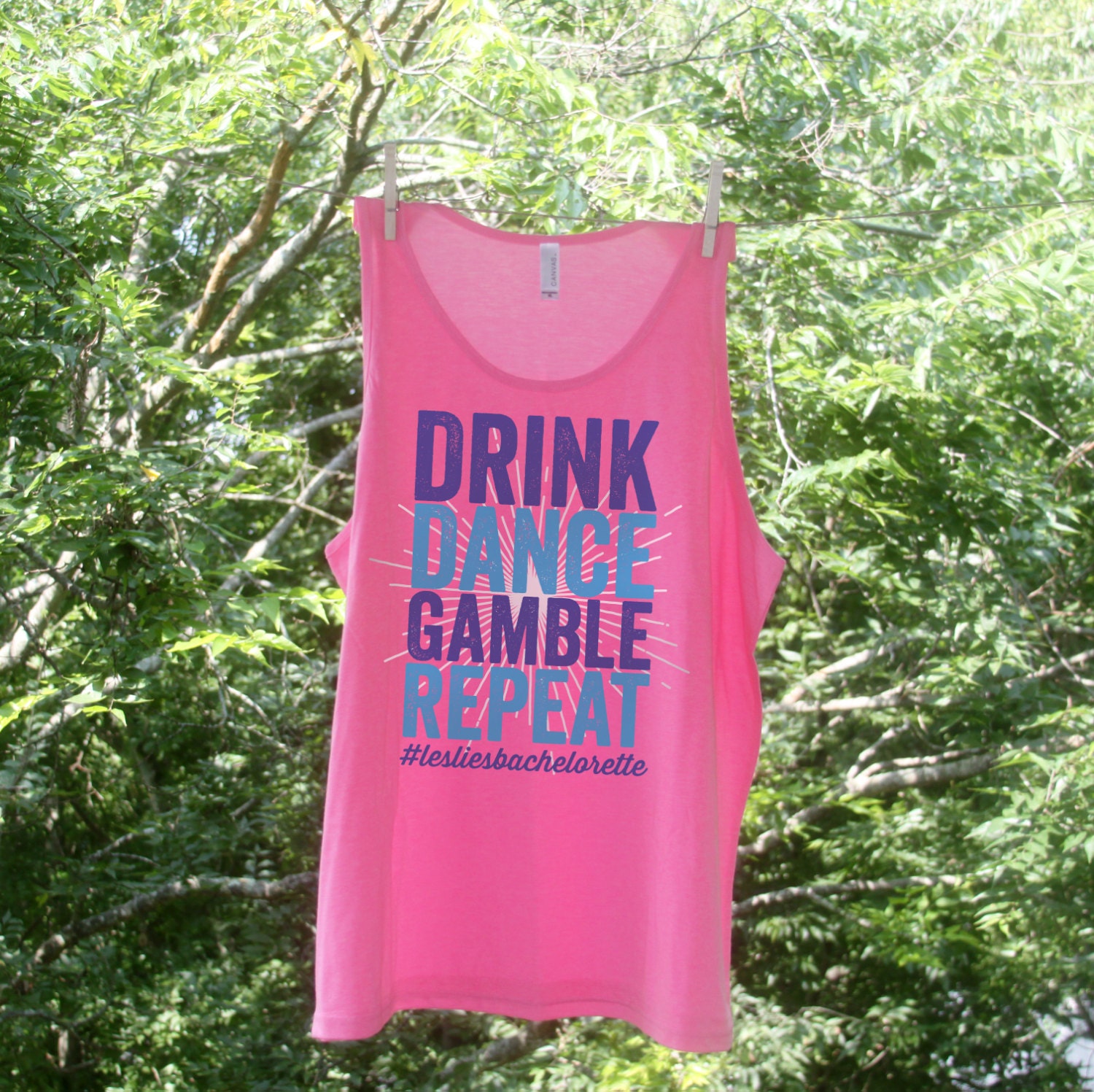 Drink Dance Gamble Repeat Neon Bachelorette Party Tanks / | Etsy