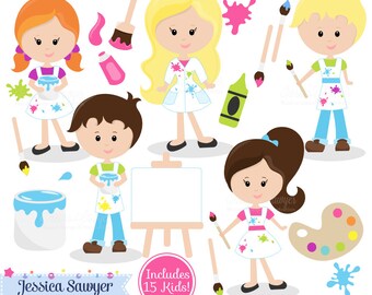 Painting Clipart Vector Pack Art Clipart Hobby Clipart | Etsy