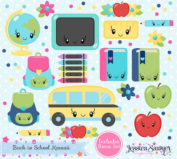 20FOR20, school kawaii clipart and teacher vectors for personal and ...