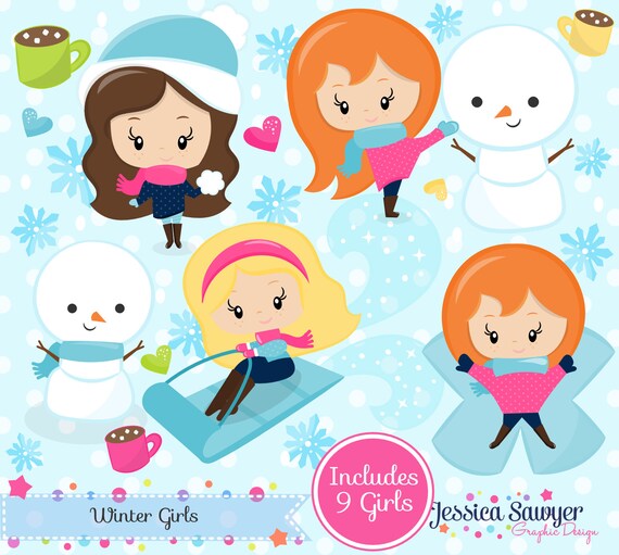 20FOR20 - Winter girls Clipart and Vectors for personal and commercial ...