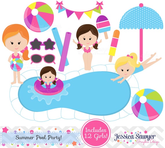 20FOR20, pool party clipart or pool party vectors for personal and ...