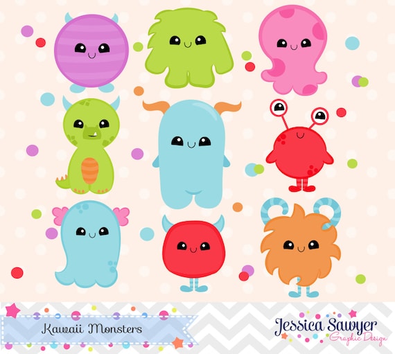 20FOR20, kawaii monster clipart and vectors for personal and commercial ...