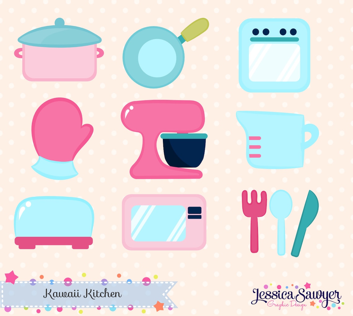 20FOR20 Kawaii Kitchen Clipart and Vectors for Personal and - Etsy Canada