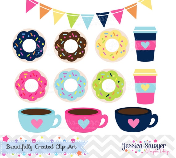 20FOR20 - Coffee and Donut Clipart and Vectors for personal and ...