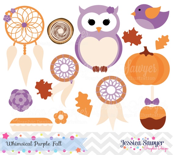 20FOR20, Whimsical Purple Fall Clipart, vector clipart, for commercial ...