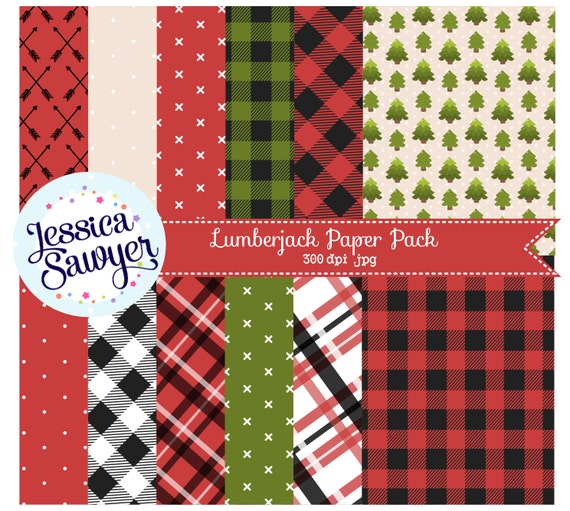20FOR20, lumberjack plaid digital papers for planner stickers, products ...