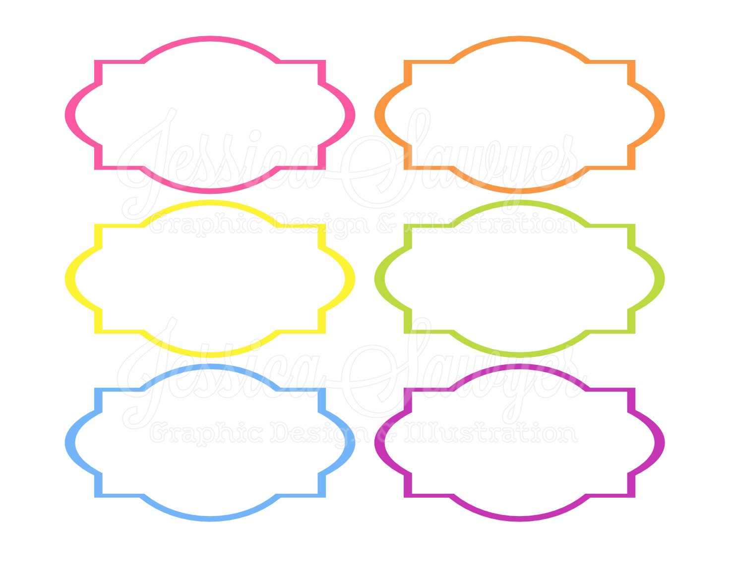 Whimsical Label Big Pack Tag Clipart Printable Labels - Etsy