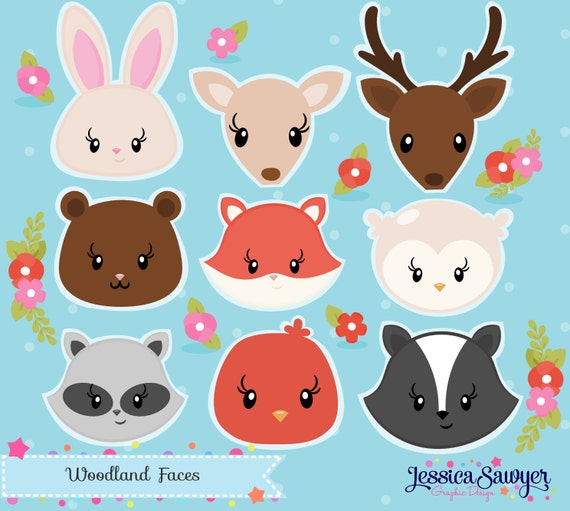 20FOR20 - Woodland Animal Face Clipart and Vectors by Jessica Sawyer ...