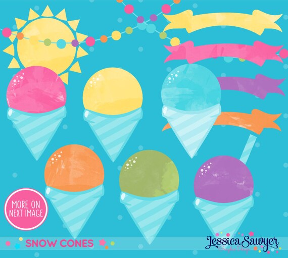 20FOR20 - snow cone party clipart or summer watercolor clipart by ...