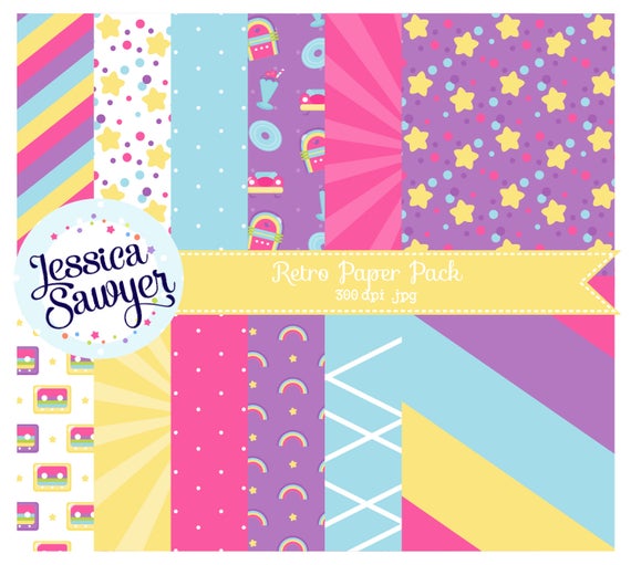 20FOR20, 80s digital papers or retro backgrounds by Jessica Sawyer ...