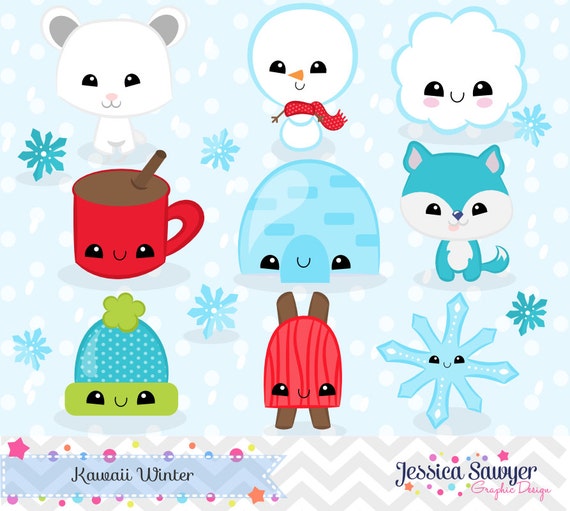 20FOR20, kawaii winter clipart and vectors for personal and commercial ...